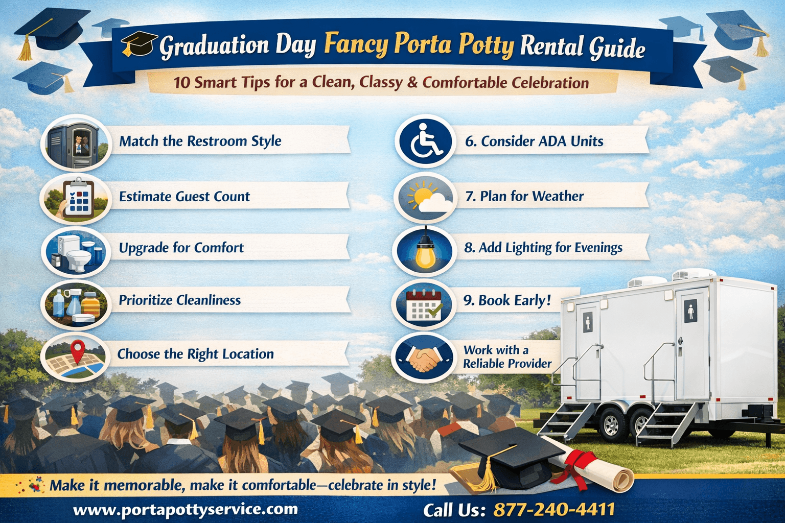 Fancy Porta Potty Guide for Graduation | PortaPottyService