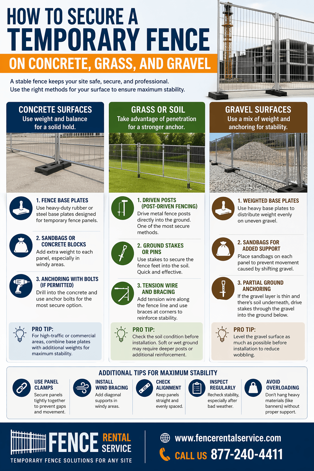 Temporary Fence Setup Guide for All Surfaces | FenceRentalService