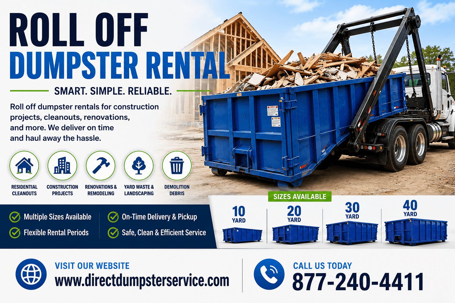 Roll Off Dumpster Rentals for Construction & Cleanouts ...